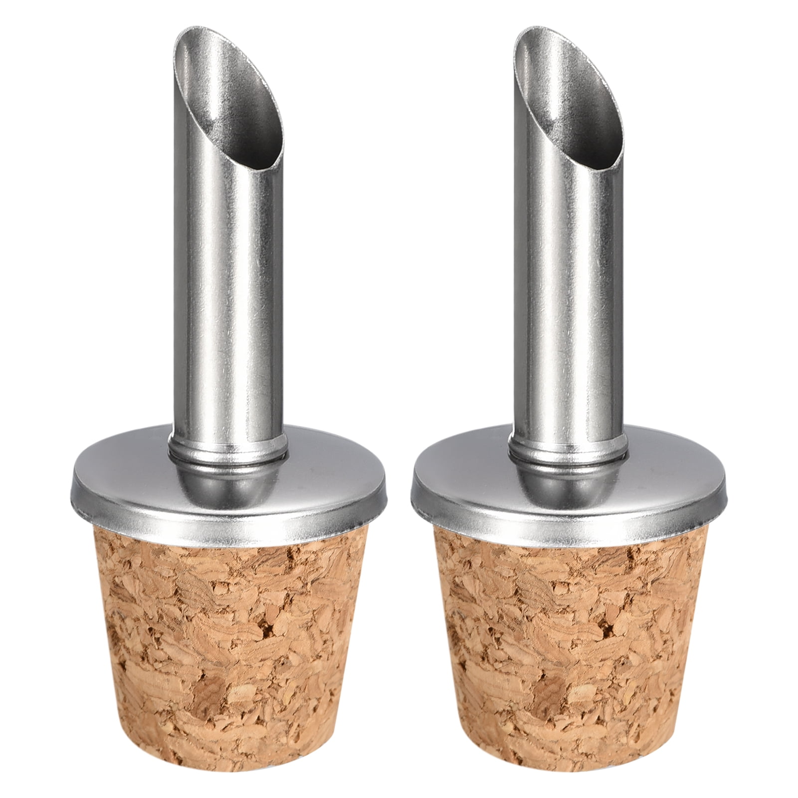 Stainless Steel Bottle Pourers, 2Pack Olive Oil Spout Cork Design Wine ...