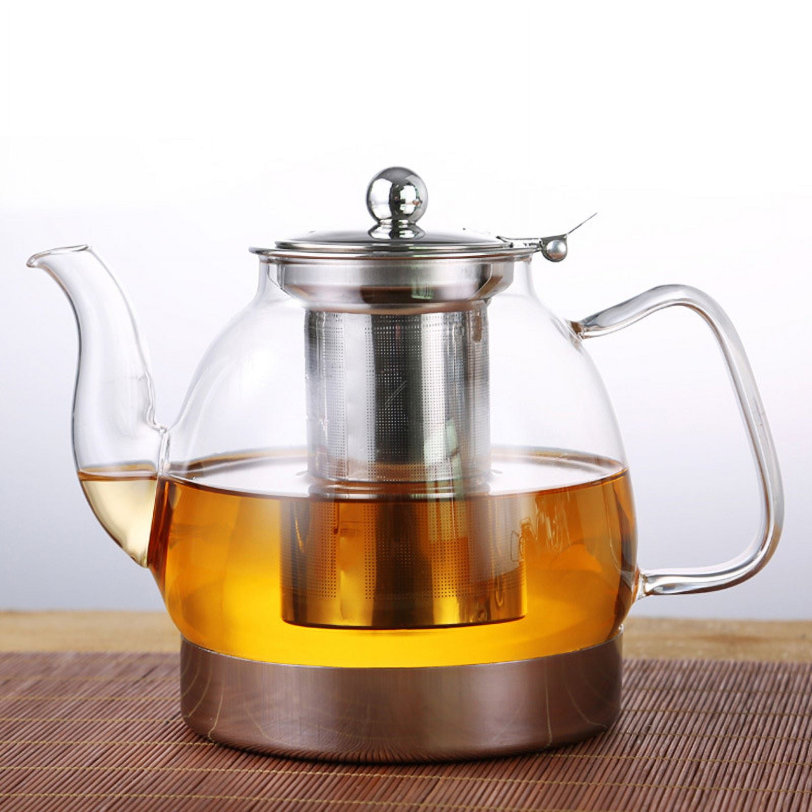Stainless Steel Bottom Induction Cooker Glass Teapot Tea Brewing Pot ...