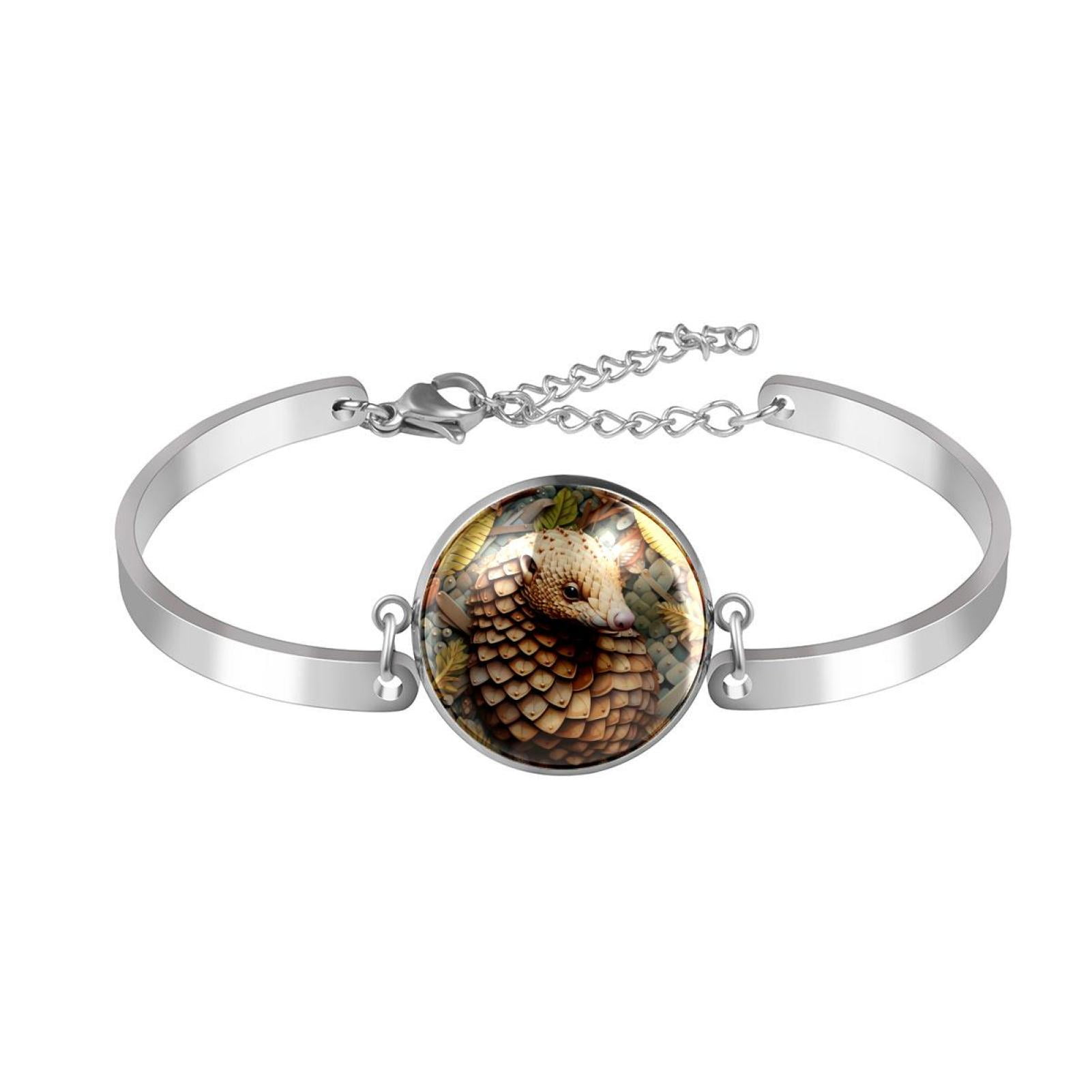 Stainless Steel Bracelet Polished Chain with Adjustable Lobster Clasp for Women Girl Festival ...