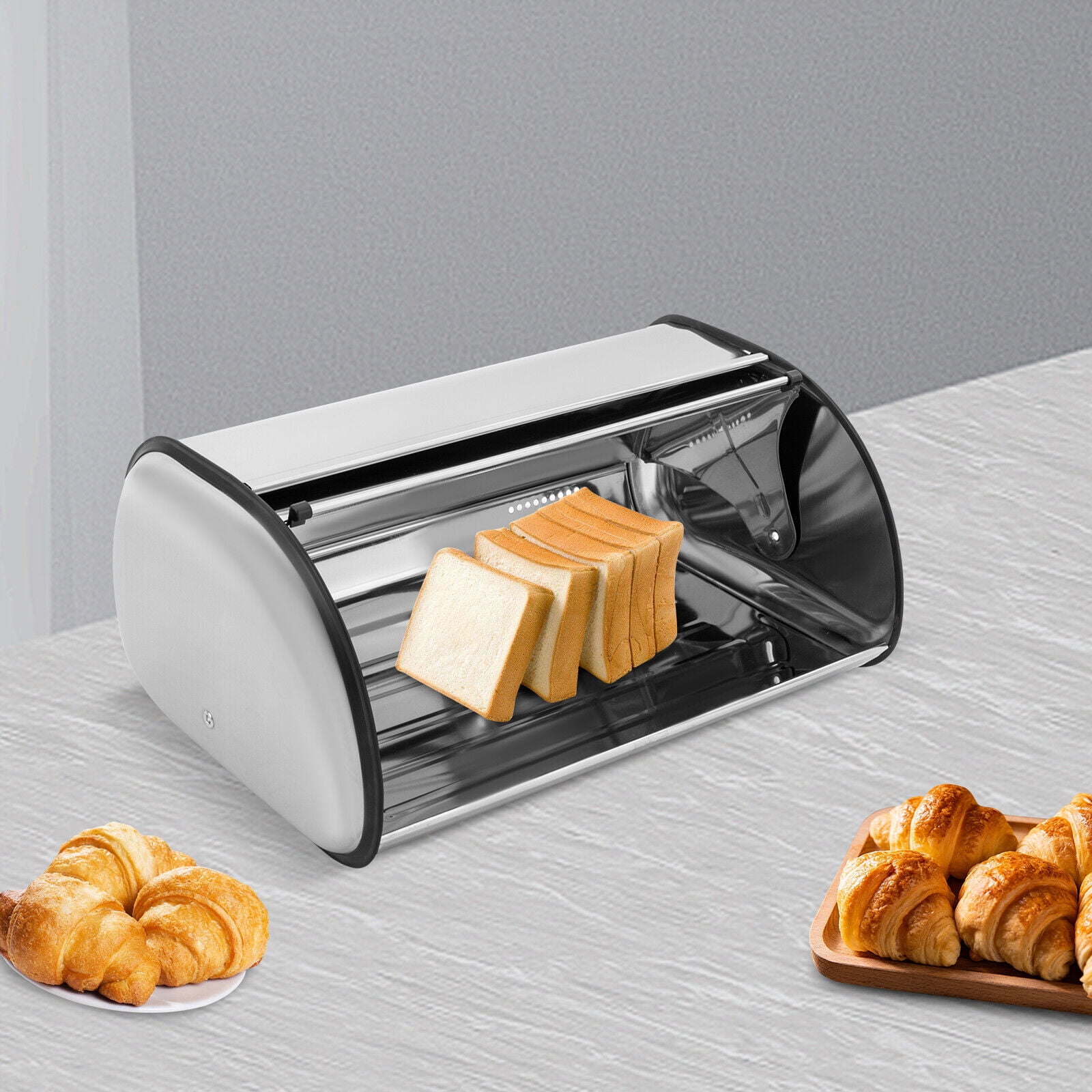 Stainless Steel Bread Box, Silver Bread Bin, Kitchen Counter Bread ...