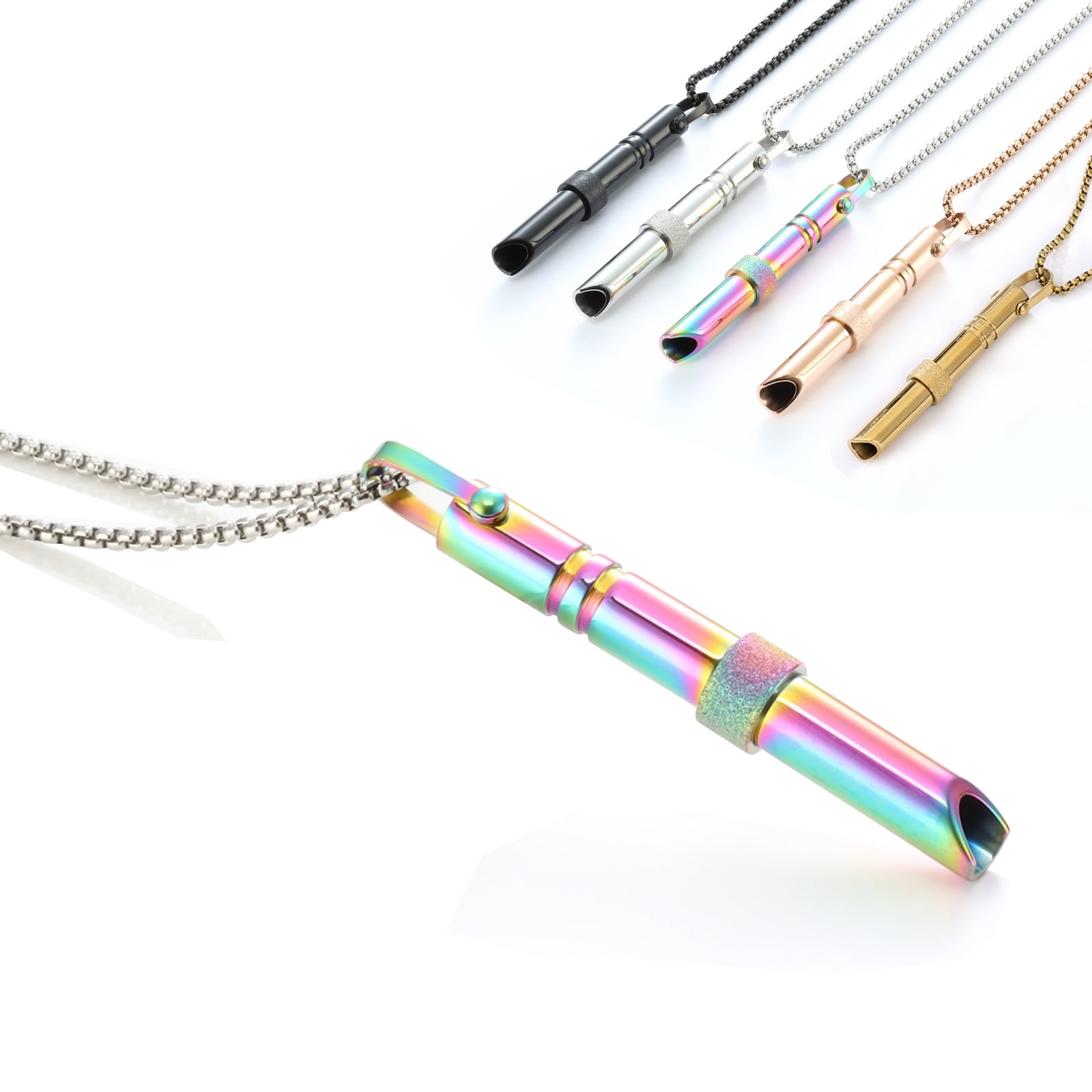 Stainless Steel Breathing Necklace for Women & Men, Stress Relief ...