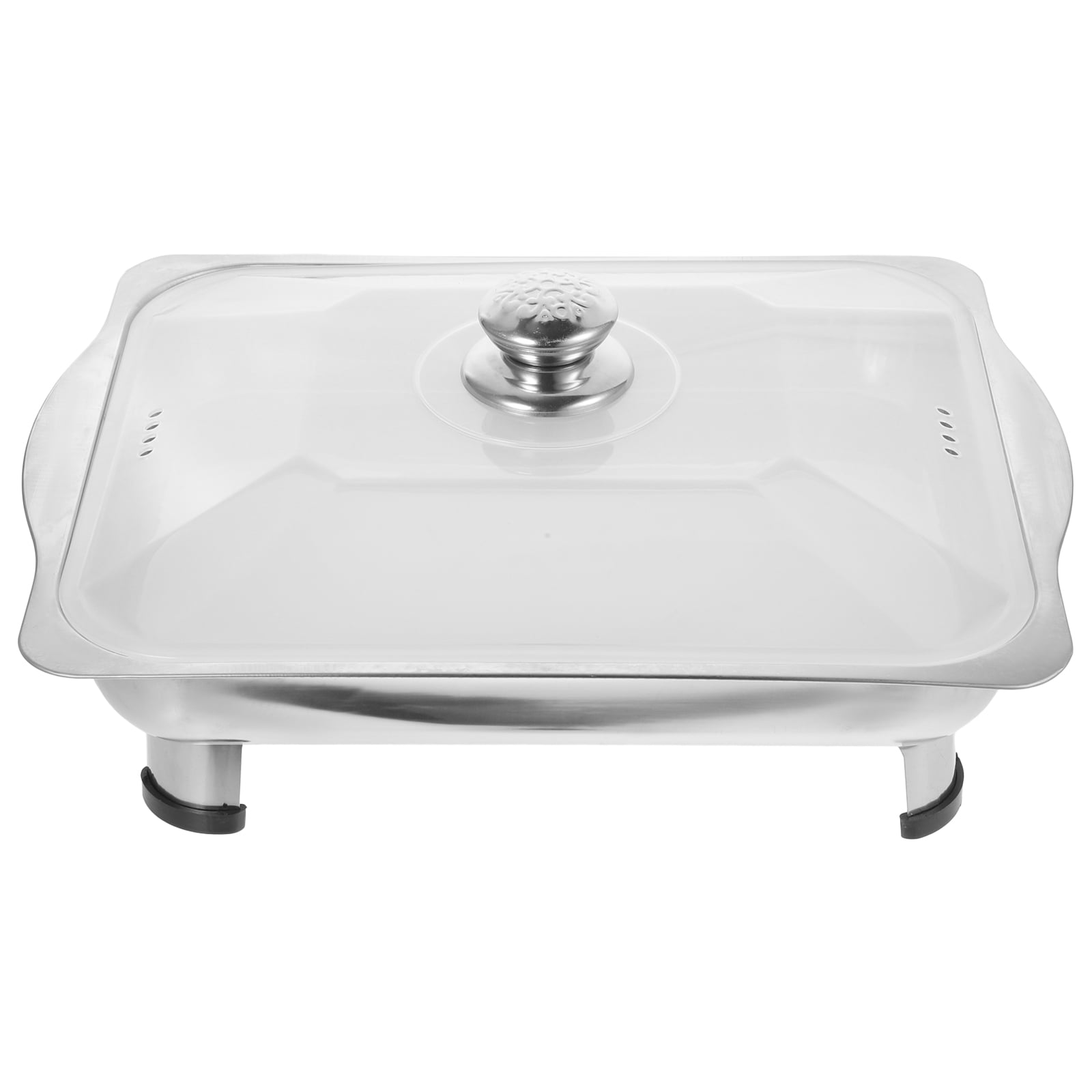 Stainless Steel Buffet Plate Serving Plate Rectangular Covered Canteen ...