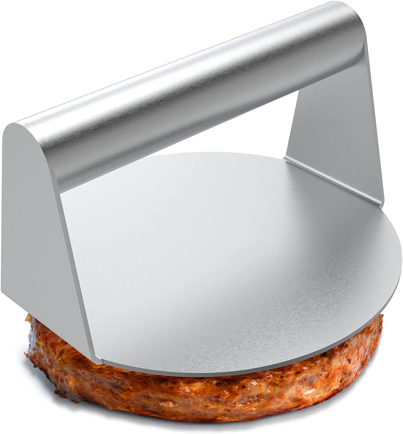 Stainless Steel Burger Press, 5.5 Inch Round Smasher, Non-Stick Smooth ...