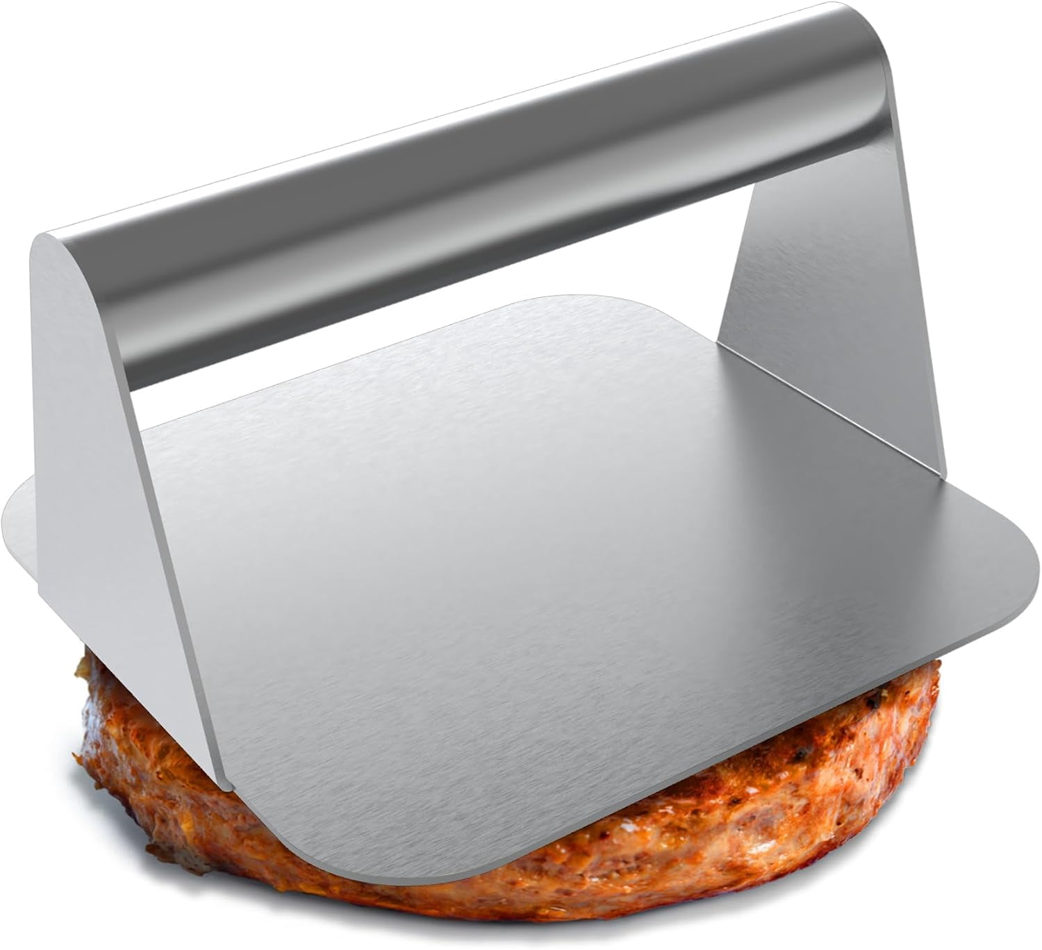 Stainless Steel Burger Press, 5.5 Inch Square Smasher, Non-Stick Smooth ...