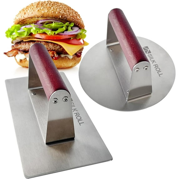 Stainless Steel Burger Press, Hamburger Heavy Duty Meat 8 Inch Bacon ...