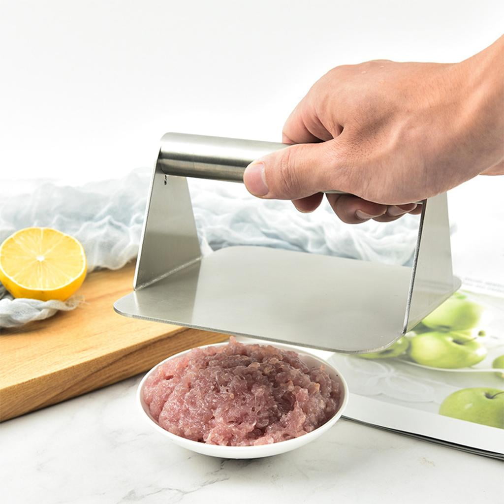 Stainless Steel Burger Press Meat Smasher Hamburger Patty Maker Heavy ...