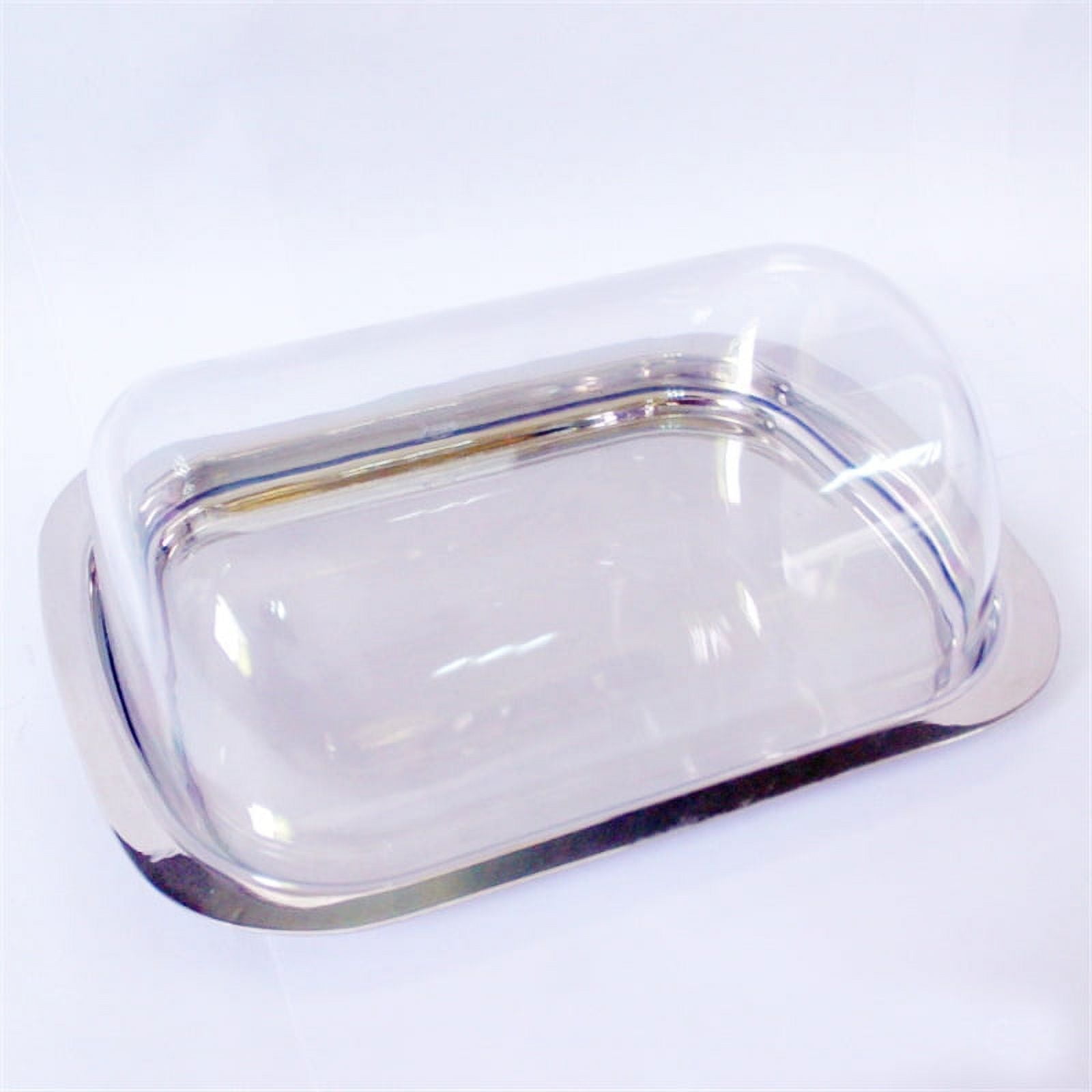 Stainless Steel Butter Box with Clear Plastic Lid Cheese Box Butter ...