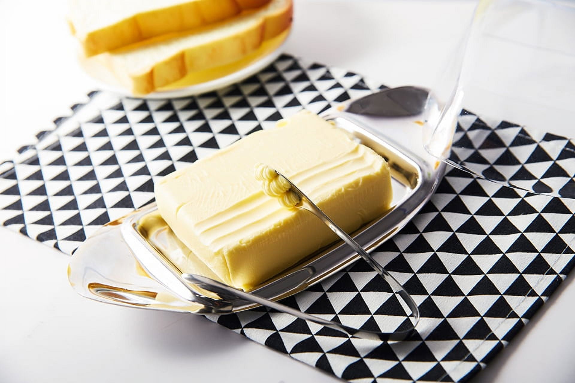 Stainless Steel Butter Dish With Clear Cover And Tongs - Walmart.com
