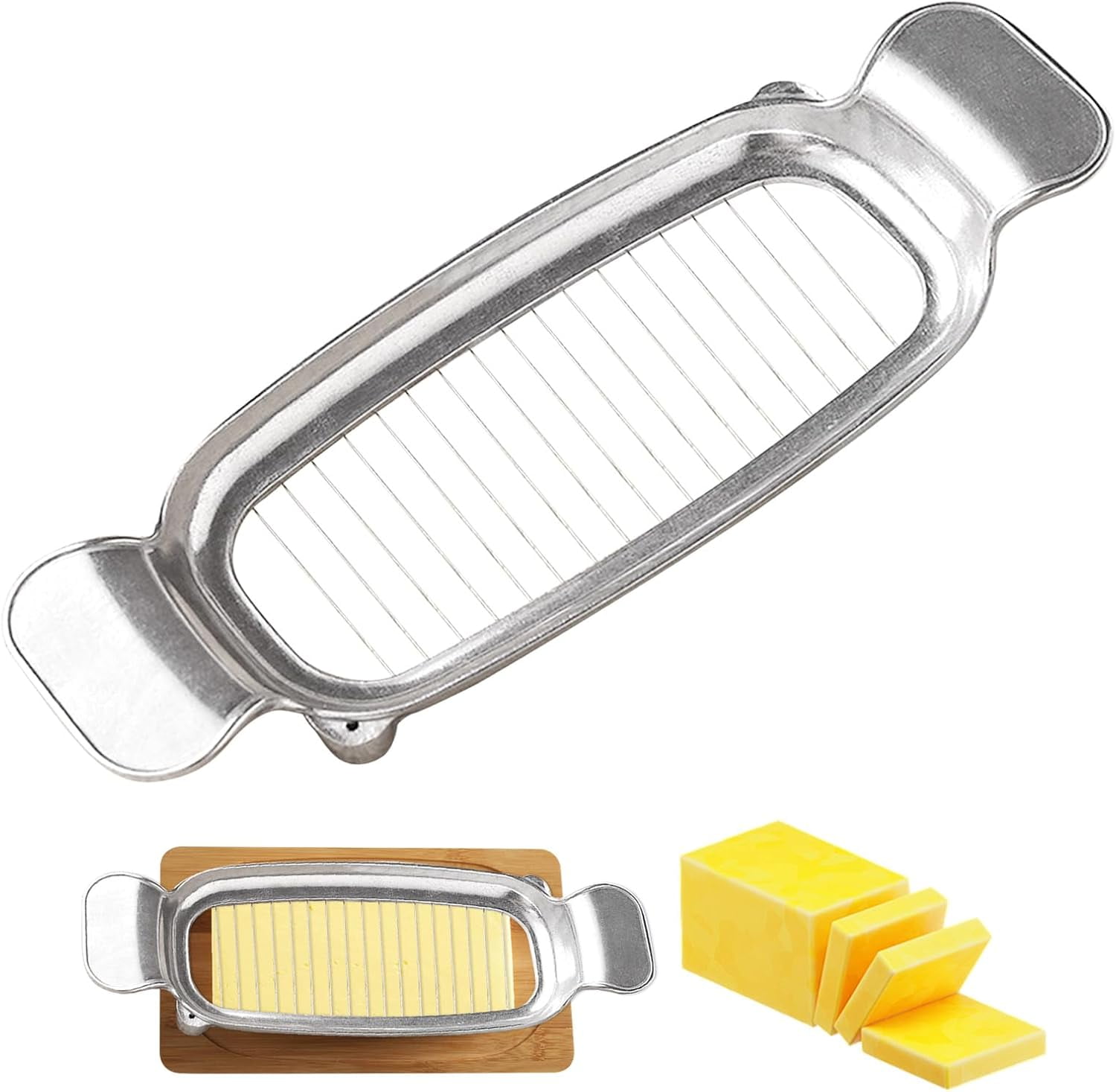 Stainless Steel Butter Slicer Cutter with 2 Butter Knives – Hand Held ...