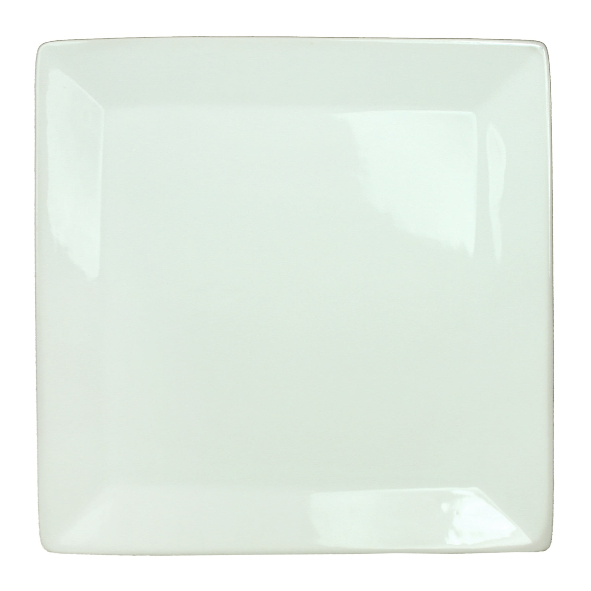 Saltoro Sherpi Square Shape Ceramic Plate with Curved Rims, White ...
