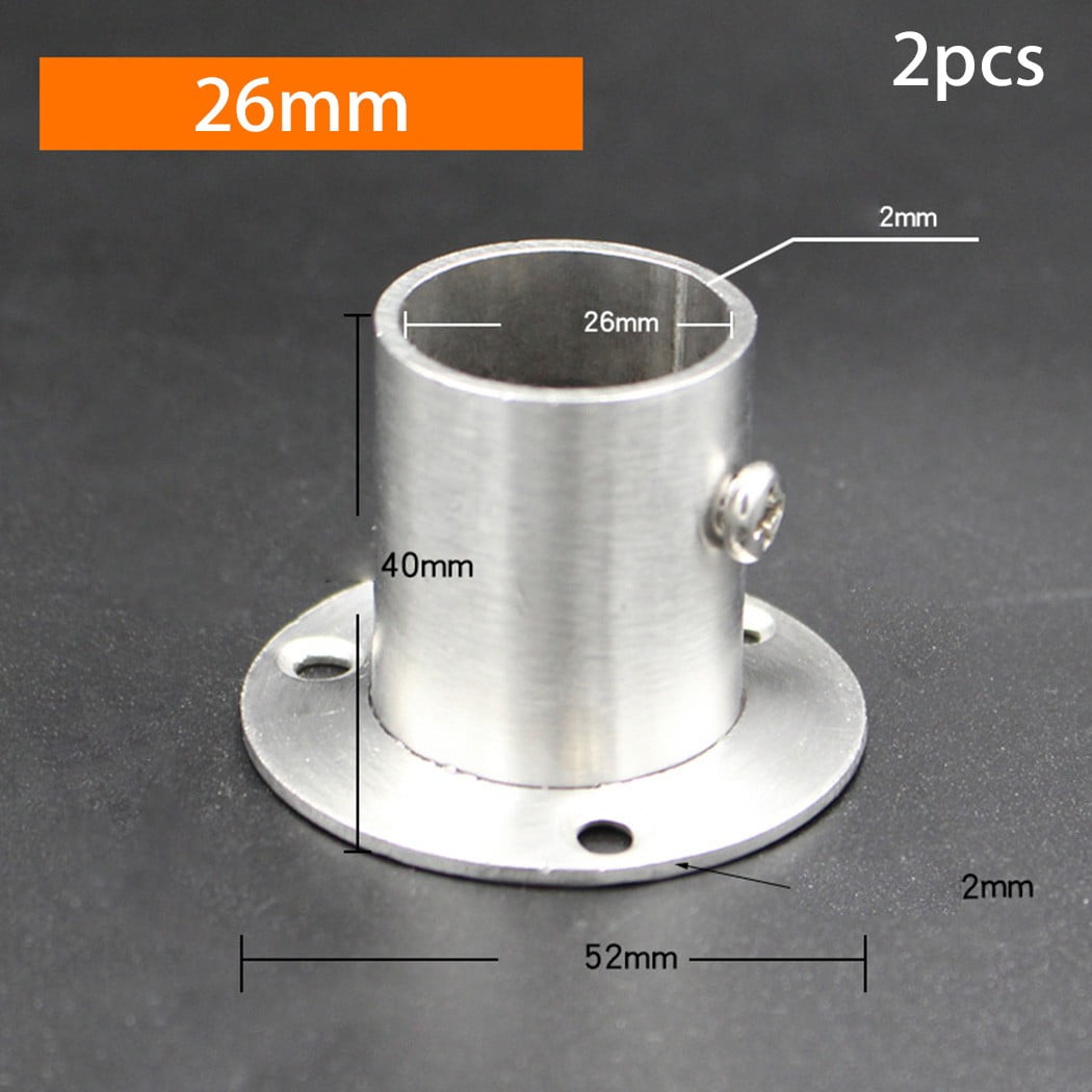 Stainless Steel Cabinet Clothes Closet Rod Bracket Holder Flange Socket ...