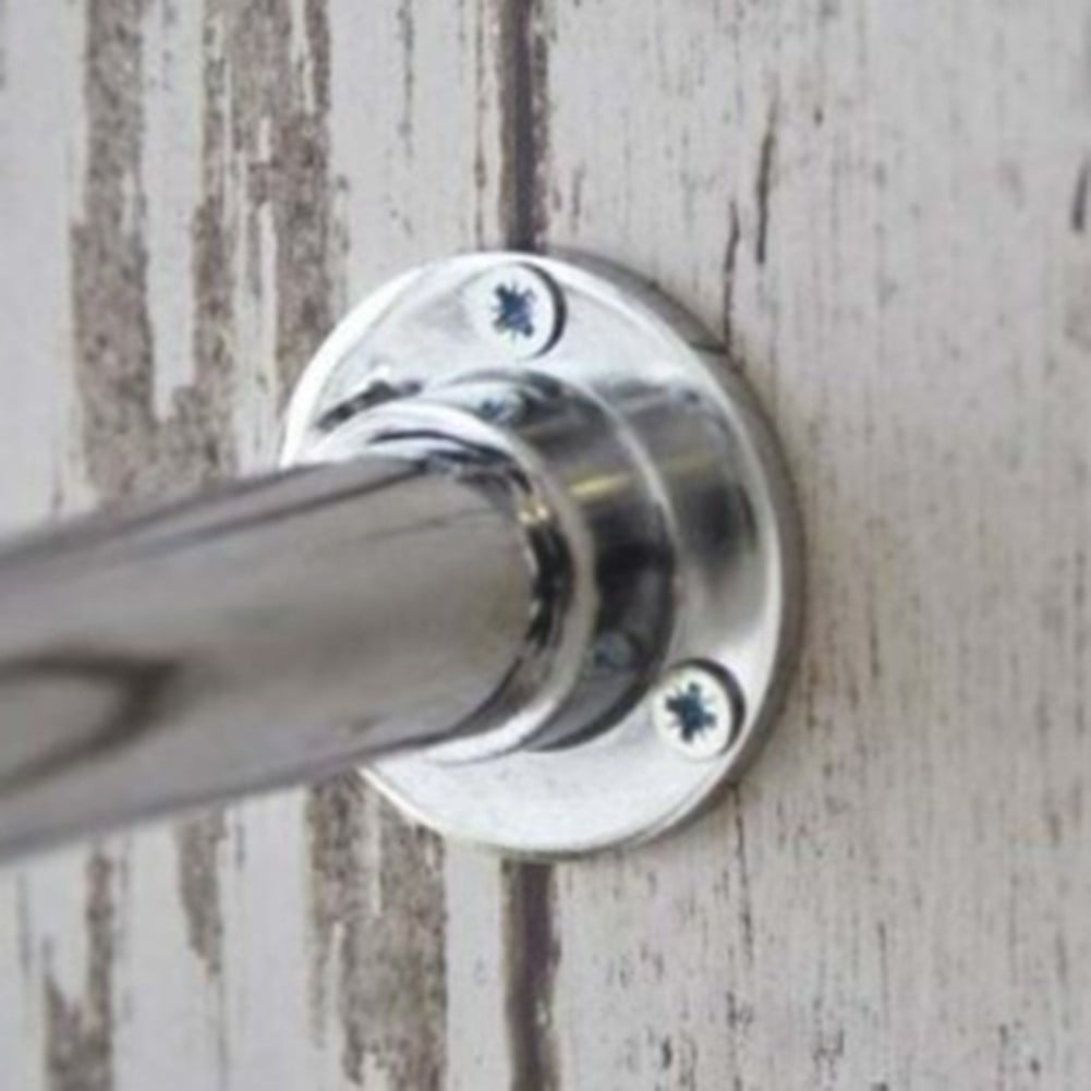 Stainless Steel Cabinet Clothes Closet Rod Bracket Holder Flange Socket ...