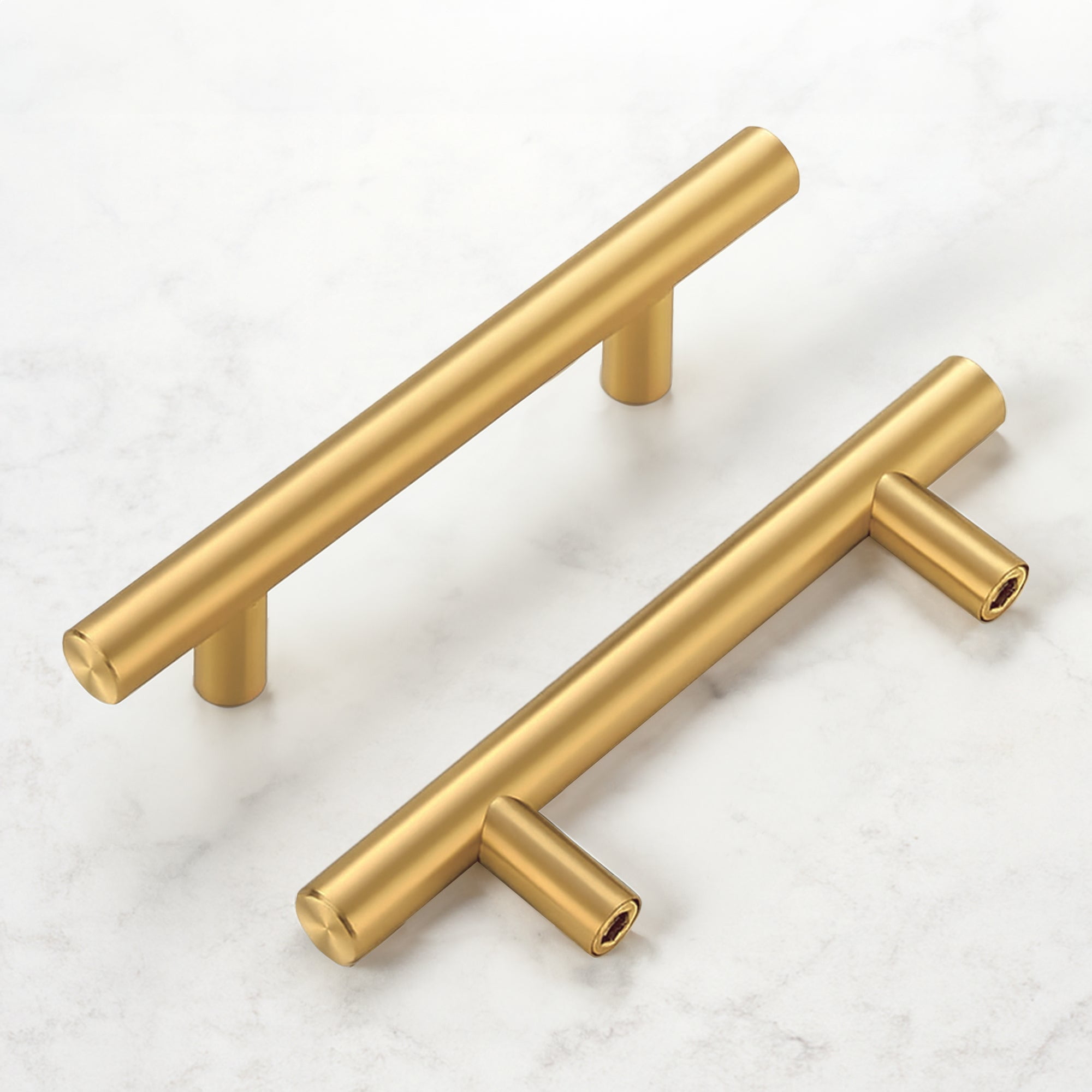 Stainless Steel Cabinet Handle Pull – 5 Inch, Modern T-Bar Design, Brushed Finish, 3 Inch Hole ...