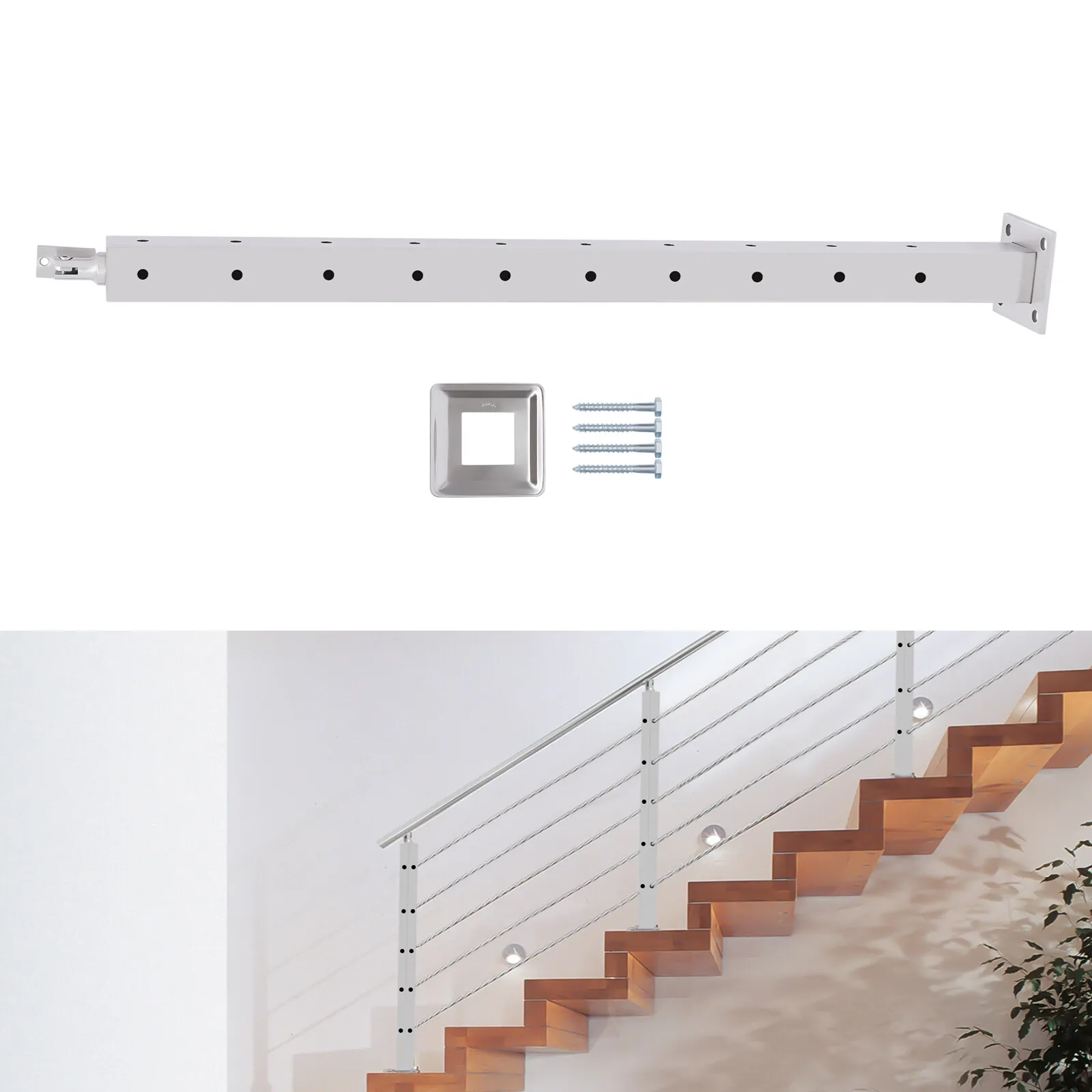 Stainless Steel Cable Railing Posts 0-90 Angle Qutdoor Stair Rails ...