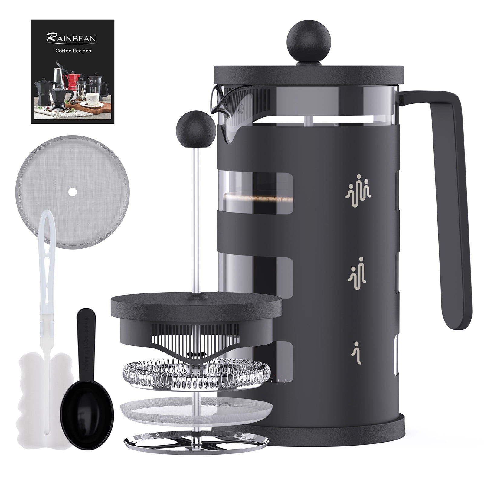 Stainless Steel Cafetiere 8 Cup, French Press Coffee Maker Easy ...