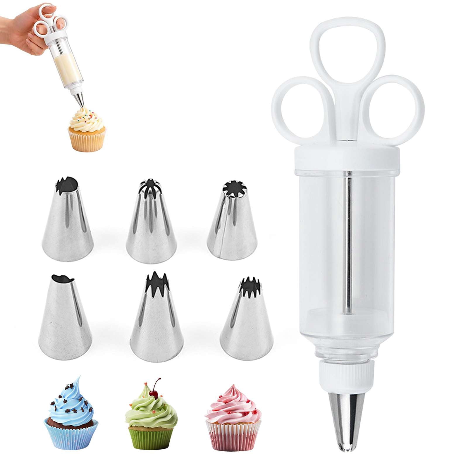 Stainless Steel Cake Decorating G-un Kit, Icing Piping Set with 6 Steel ...
