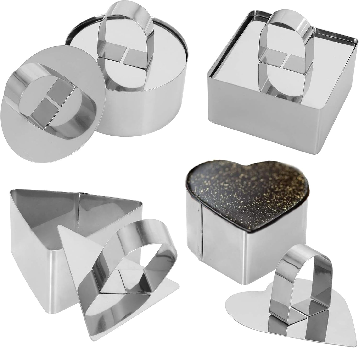 Stainless Steel Cake Rings, 3 x 3 inch Dessert Mousse and Pastry Baking ...