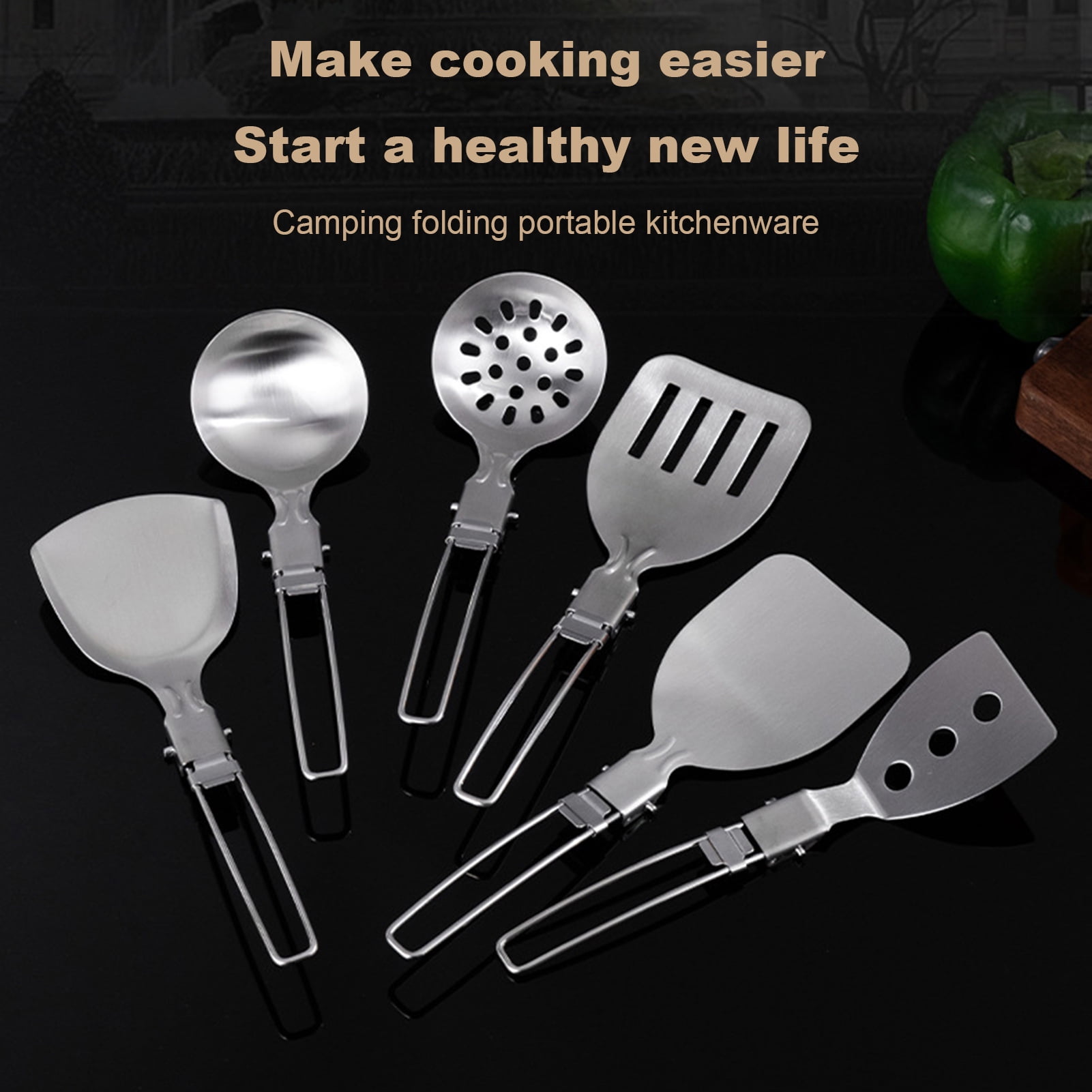 Stainless Steel Camping Cooking Utensil Heat-Resistant Non-stick ...