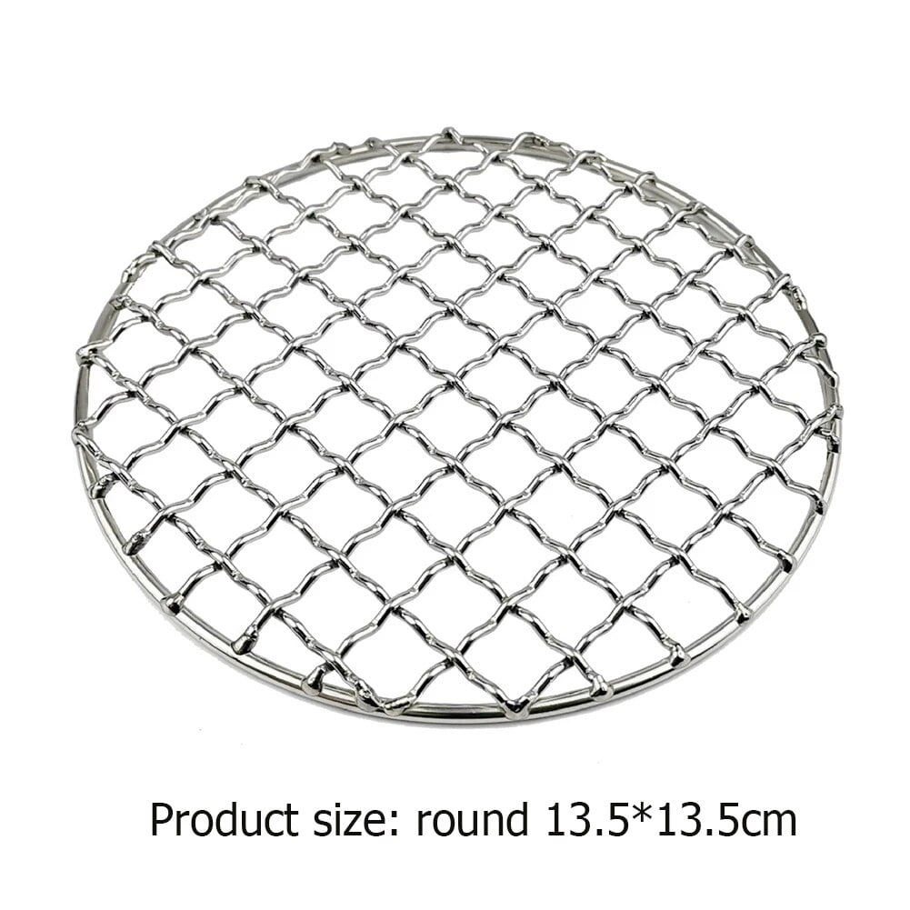 Stainless Steel Camping Grill Grate Mesh Pads Square Round Grilling Net ...