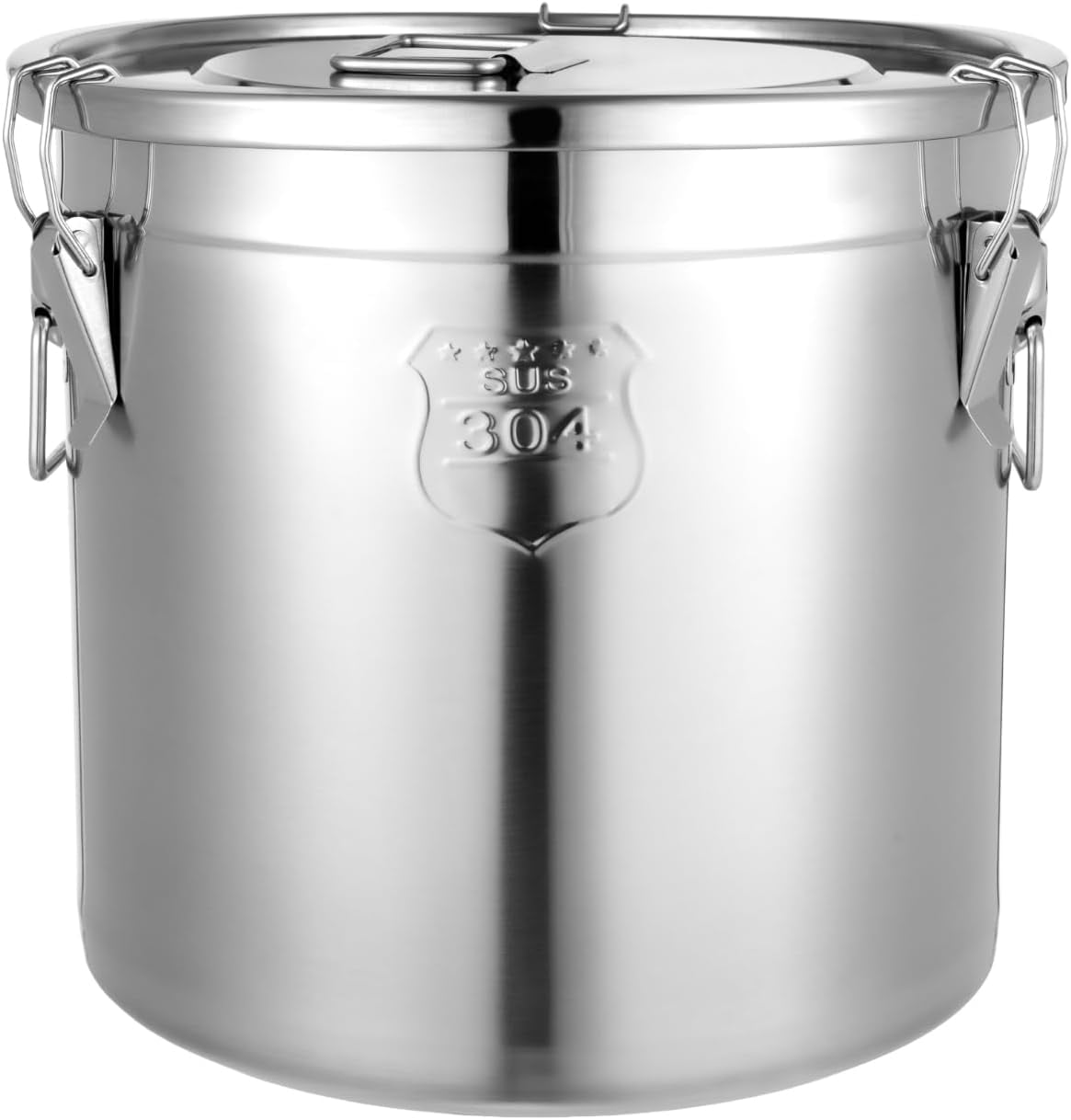 Stainless Steel Canisters with Lids and Locking Clamp, Food Storage ...