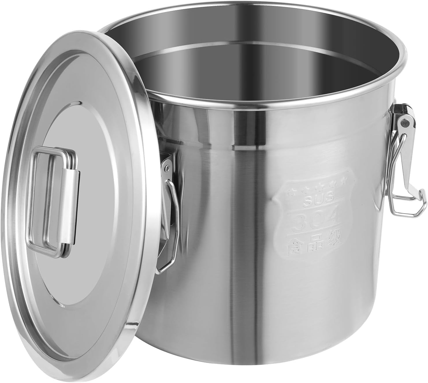 Stainless Steel Canisters with Lids and Locking Clamp, Food Storage ...