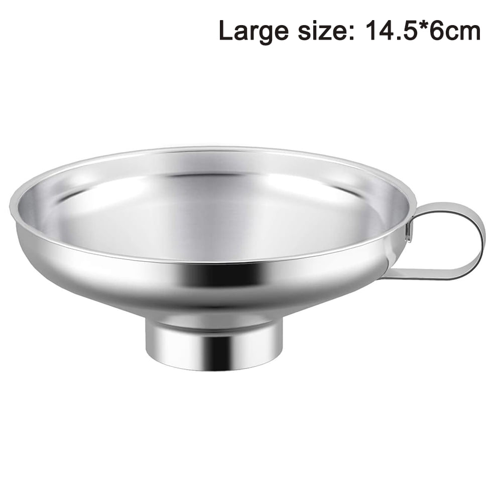 Stainless Steel Canning Funnel, Wide Mouth Jar Funnel with Handle for ...