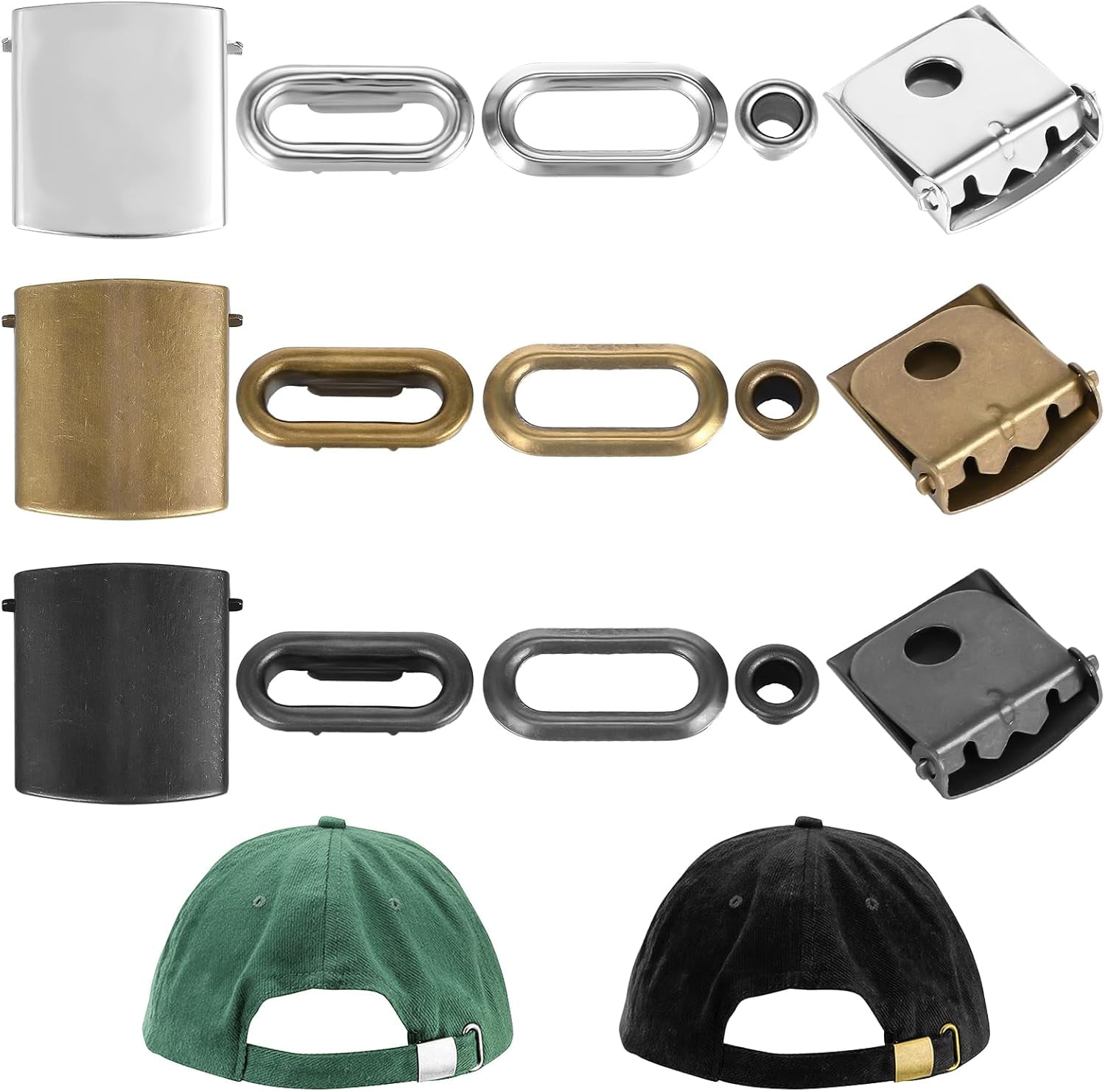 Stainless Steel Cap Buckle - 36 Set Baseball Hat Adjustment Buckle ...