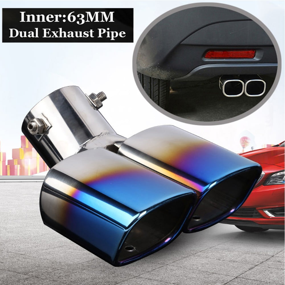 Stainless Steel Car Tailpipe 63mm 2.5" Inlet Exhaust Tail Muffler Rear ...