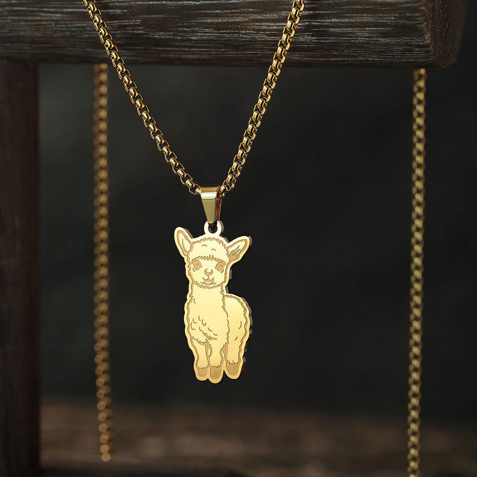 Stainless Steel Cartoon Fluffy Lamb Pendant Choker Pet Animal Necklace ...