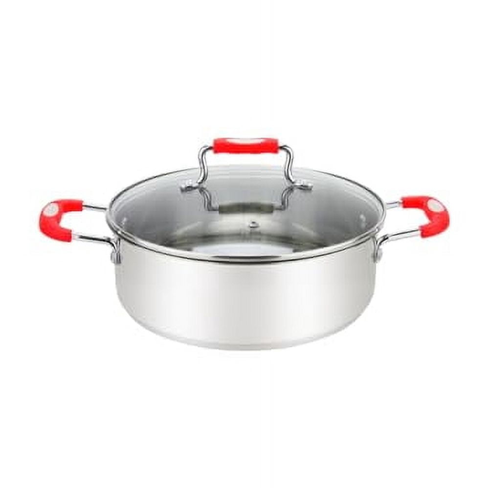 Stainless Steel Casserole Pot: Metal Steel Dutch Oven – Medium Boiling ...