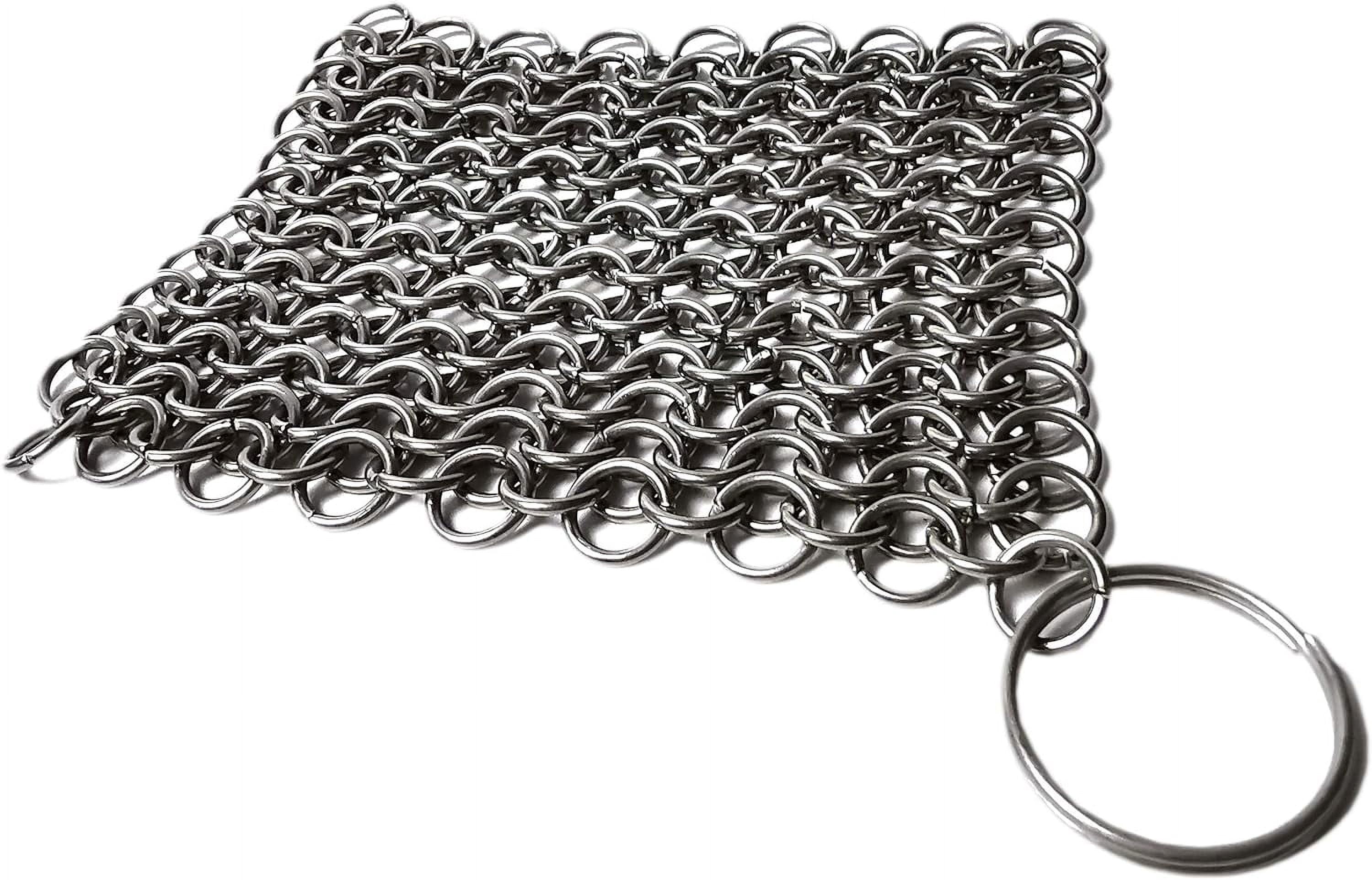 Stainless Steel Cast Iron Cleaner, Chainmail Cast Iron Scrubber Skillet ...