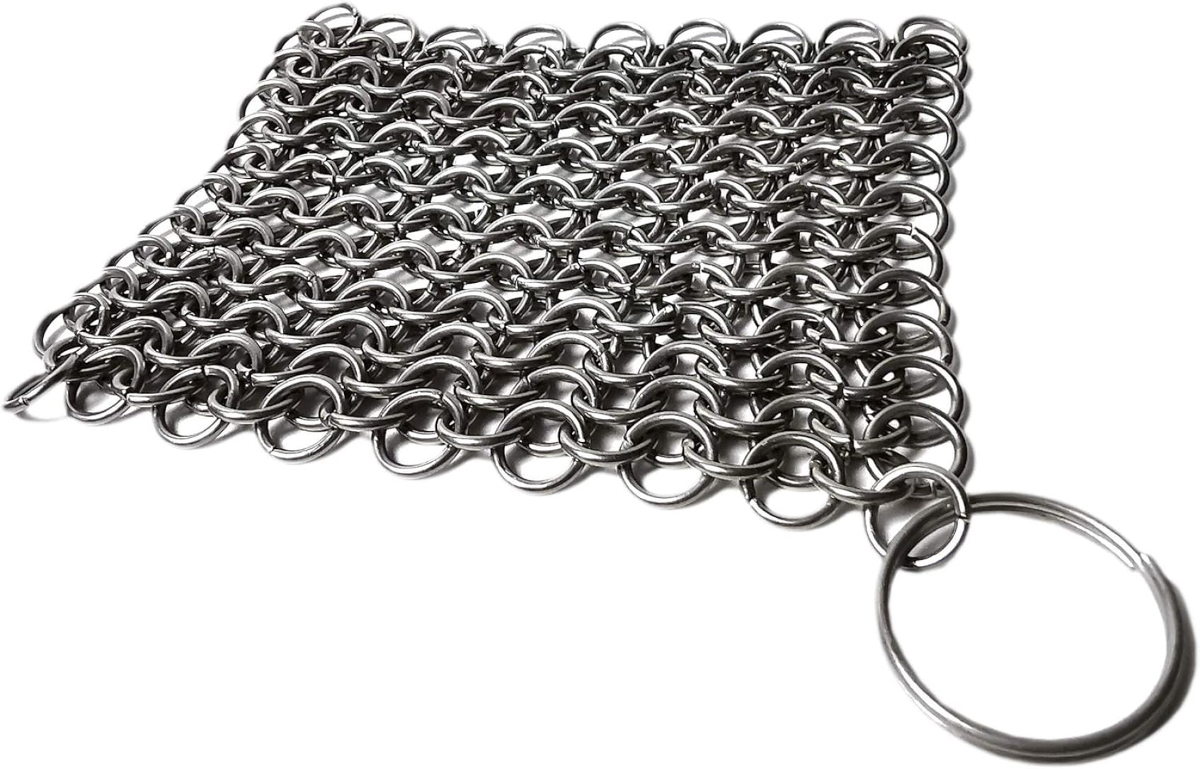 Stainless Steel Cast Iron Cleaner, Chainmail Cast Iron Scrubber Skillet ...