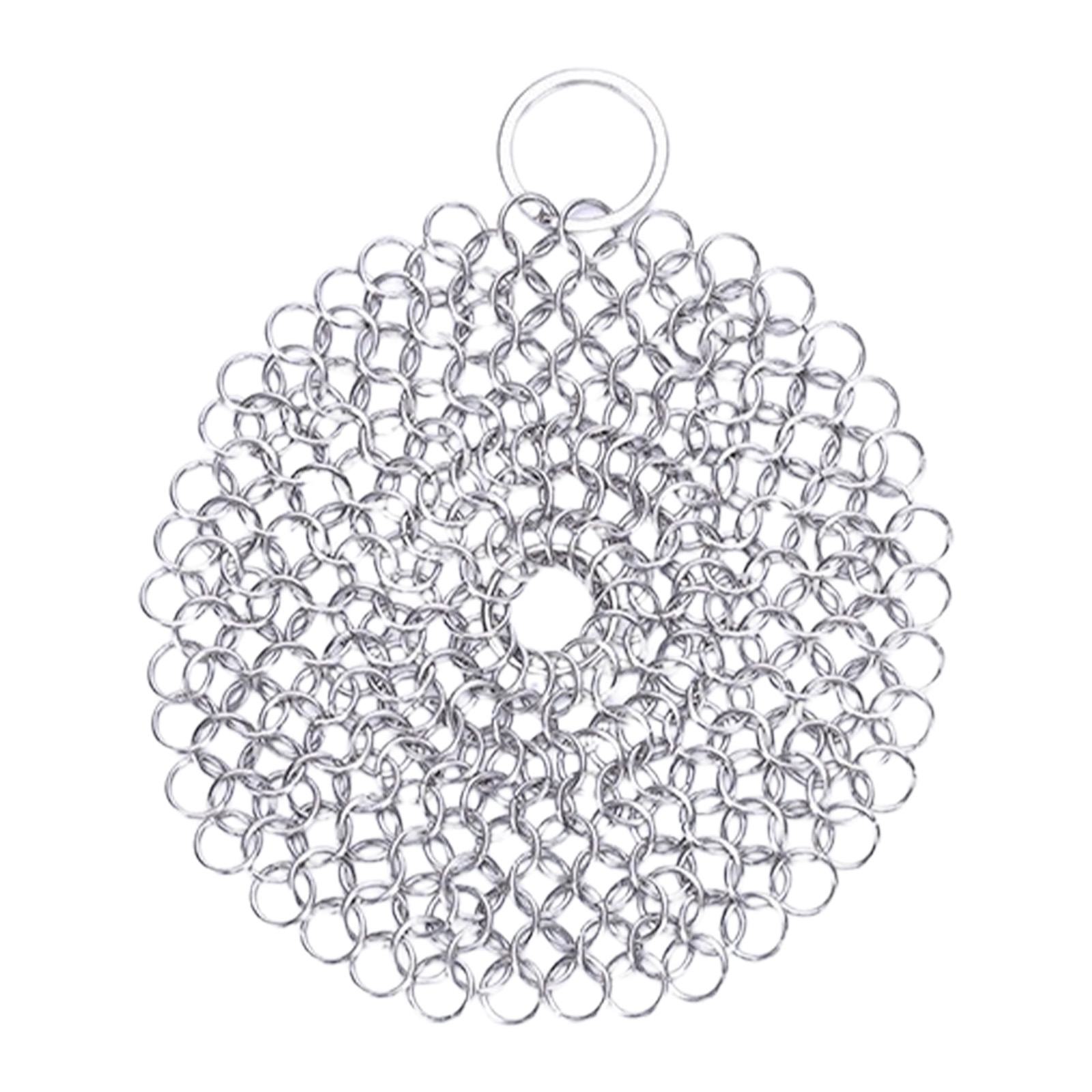 Stainless Steel Cast Iron Skillet Cleaner Chainmail Cleaning Scrubber ...