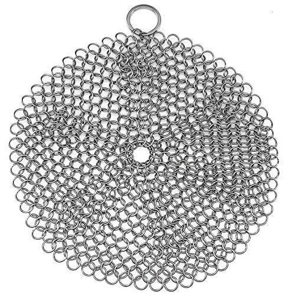 Stainless Steel Cast Iron Skillet Cleaner Chainmail Cleaning Scrubber ...