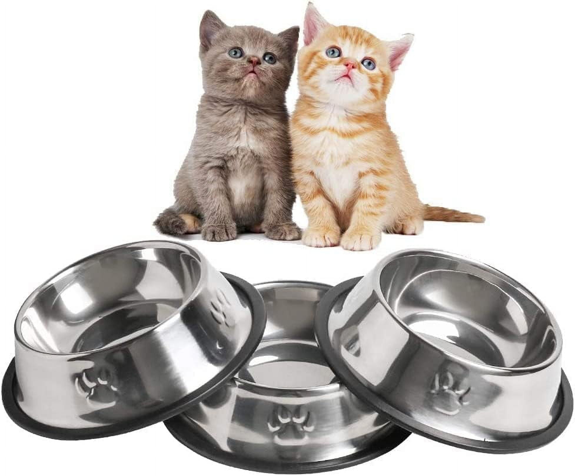 UPITOR Stainless Steel Cat Bowls Set, Durable Pet Food and Water Bowls ...