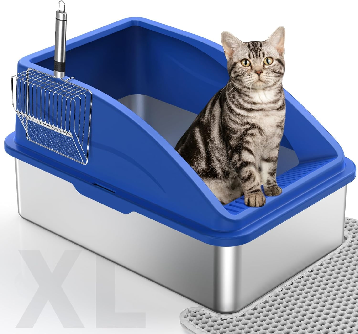 Stainless Steel Cat Litter Box, Extra Large Litter Boxes for Big Cats ...