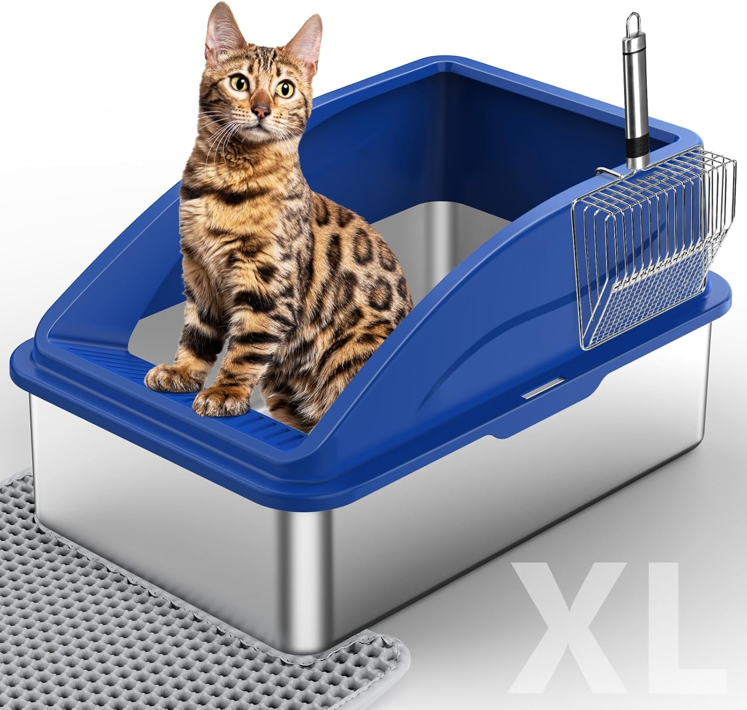 Stainless Steel Cat Litter Box, Extra Large Litter Boxes for Big Cats ...