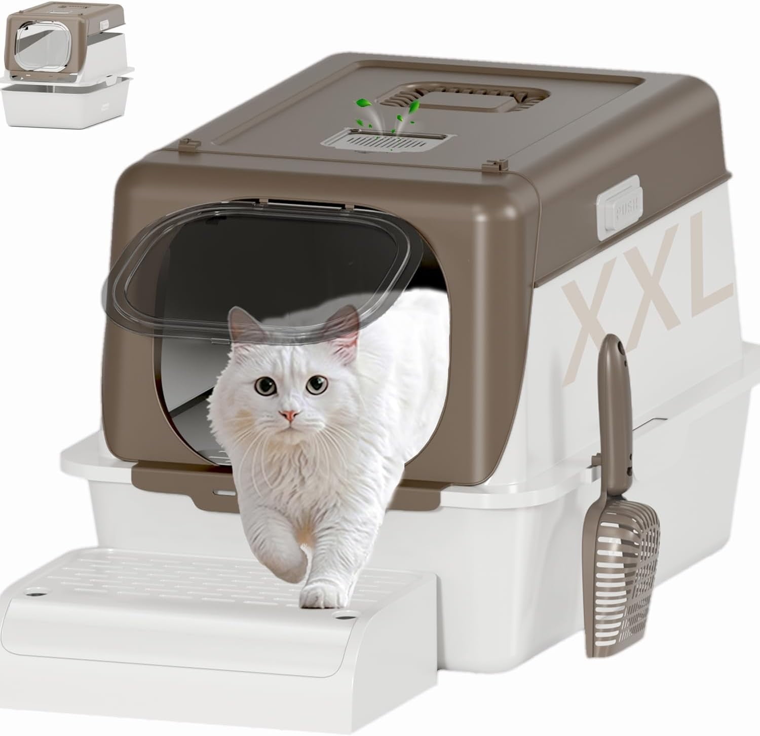 Stainless Steel Cat Litter Box with Lid, XL Extra Large Litter Box for ...