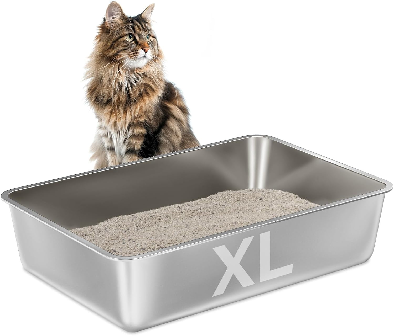 Stainless Steel Cat Litter Box,XL Metal Litter Boxes for Big Cats ...