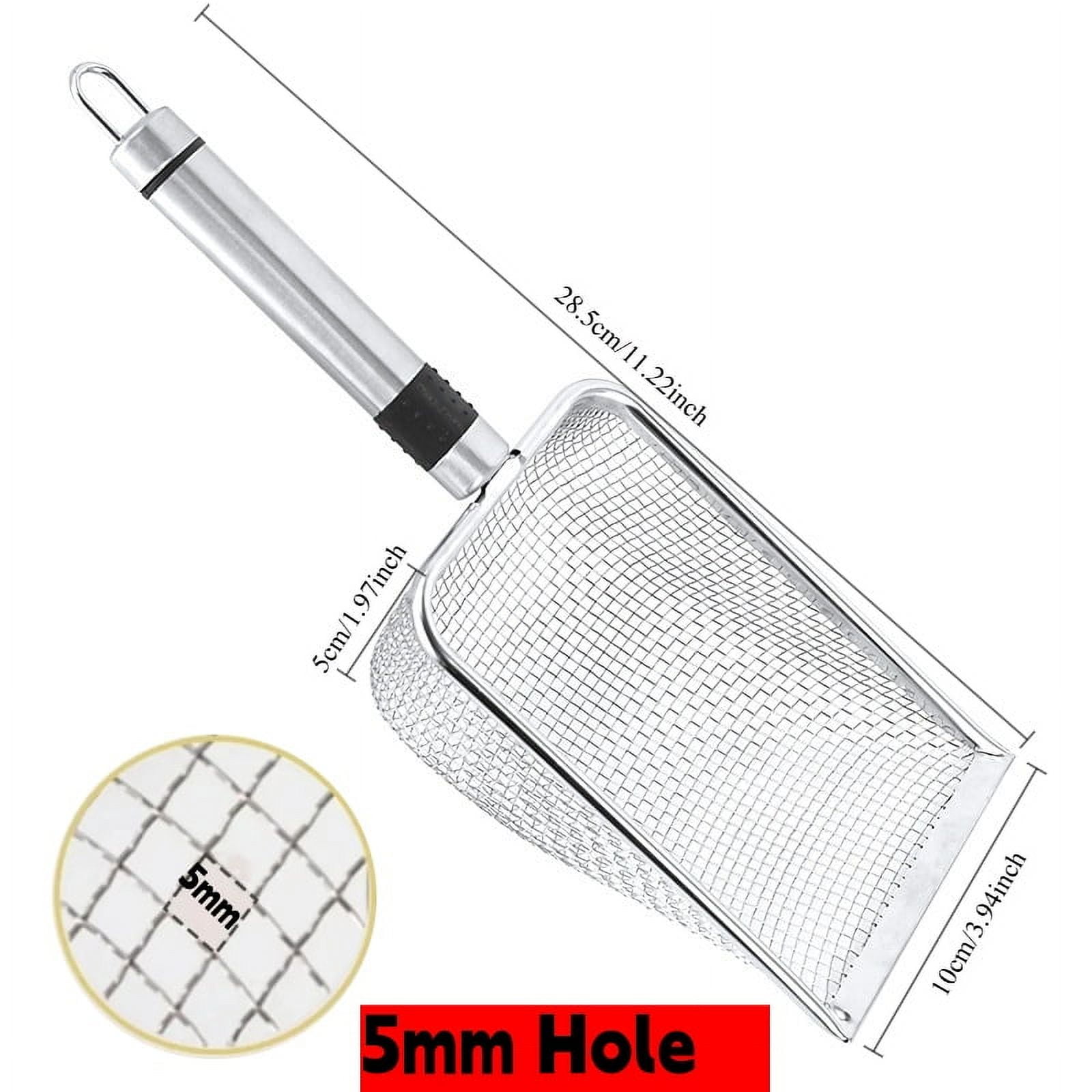 Stainless Steel Cat Litter Scoop with Rubber Handle Metal Kitty Scooper ...
