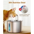 Stainless Steel Cat Water Fountain 2L with Quiet Pump and 3 Filters for ...