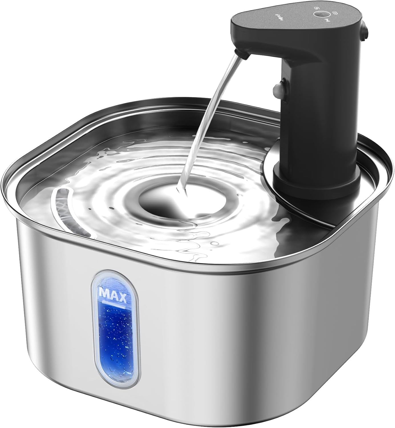 Stainless Steel Cat Water Fountain Cordless, 3.2L 108oz 5000mah ...