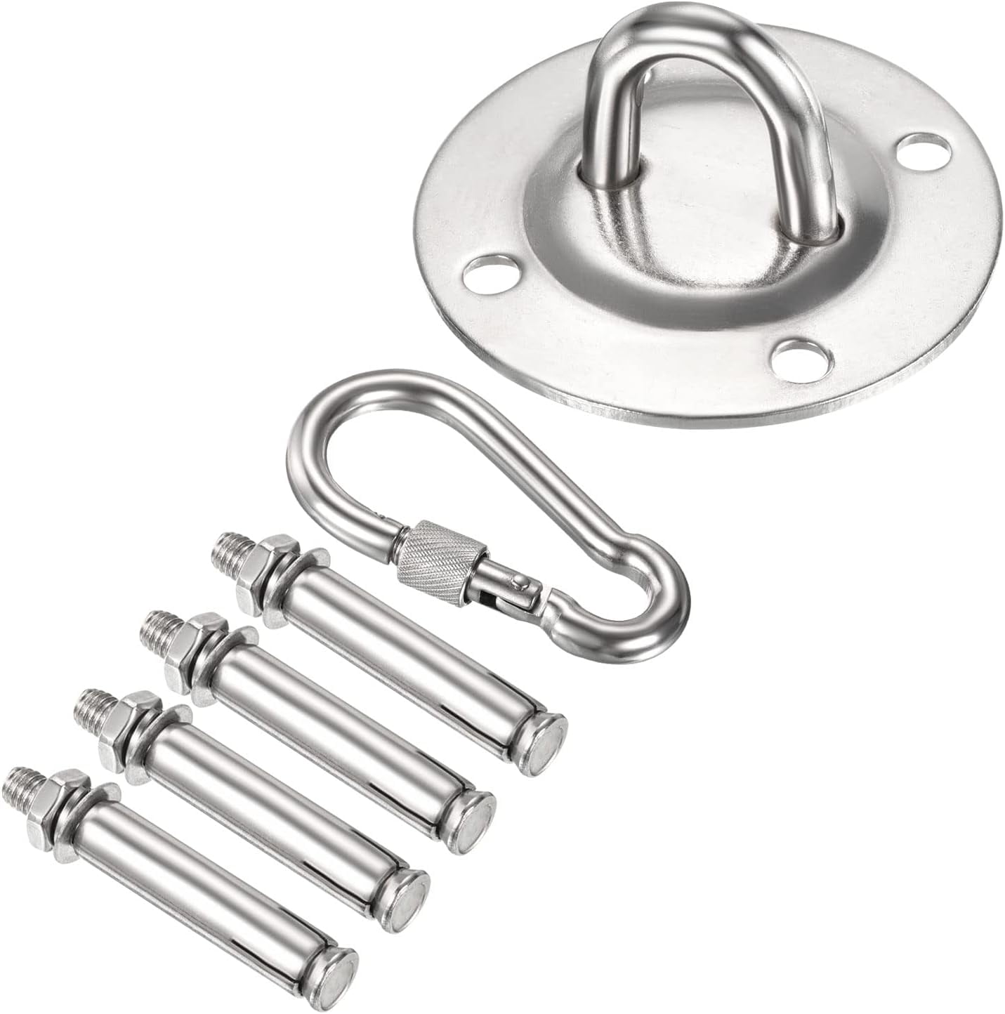 Stainless Steel Ceiling Hook, Pad Eye Plate Staple Wall Mount with 4 ...