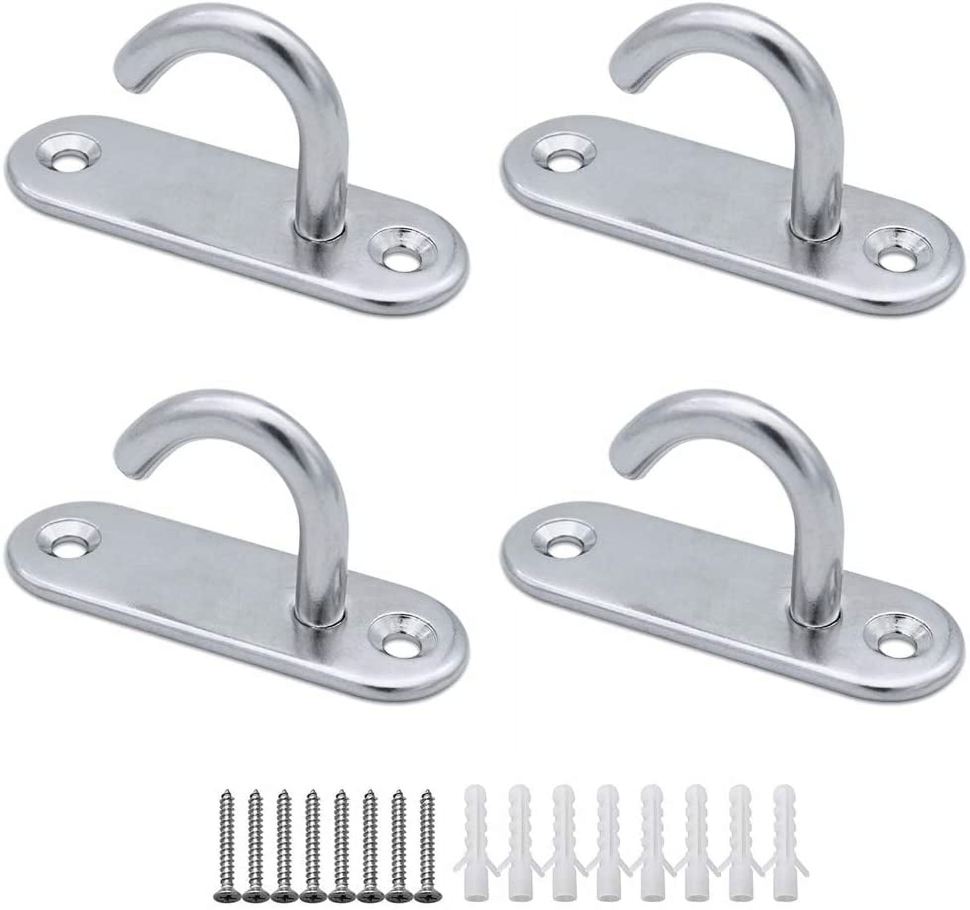 Stainless Steel Ceiling Hooks M6, Oval Open Hooks Eye Plate Anchor Wall ...