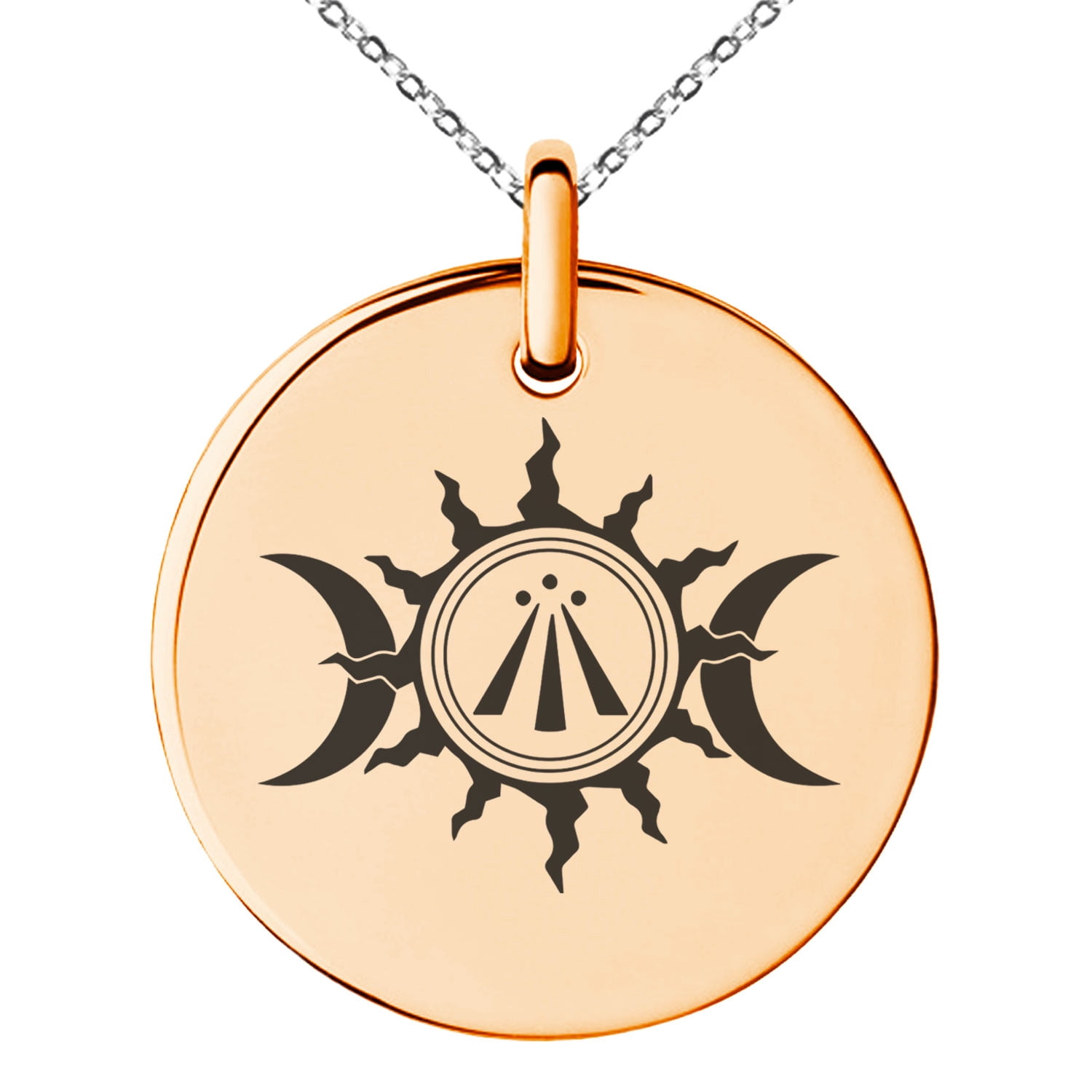 Tioneer Stainless Steel Celtic Awen Arwen Sun & Moon Engraved Small ...
