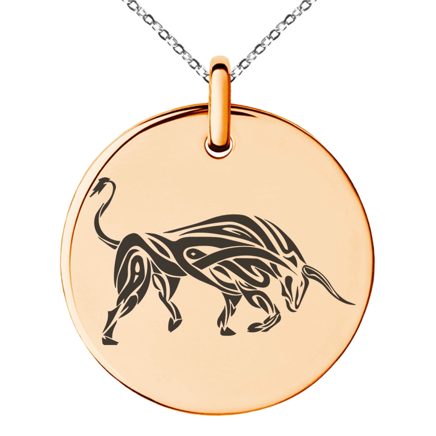 Tioneer Stainless Steel Celtic Bull Rune Engraved Small Medallion ...