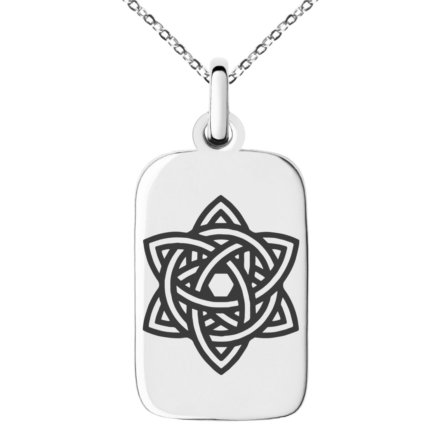 Tioneer Stainless Steel Celtic Triquetra Eternity Star Knot Engraved ...