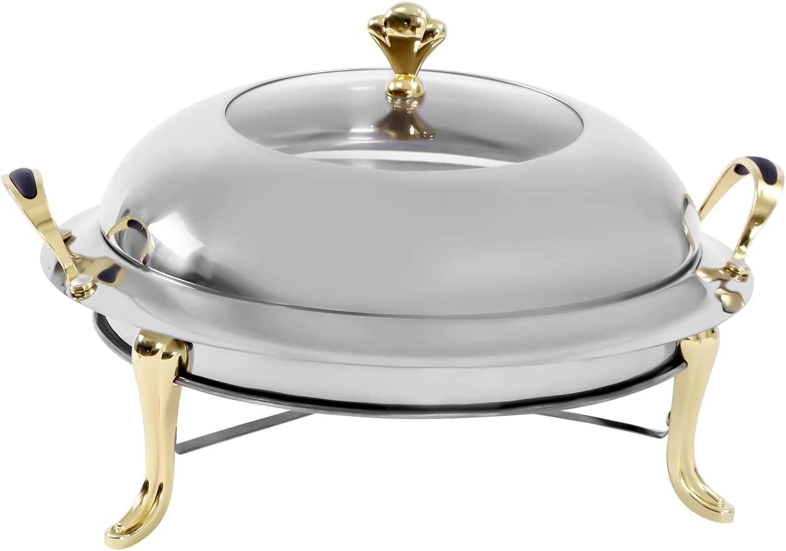 Stainless Steel Chafing Dish Buffet Set, Gold Portable Adjustable Fire ...