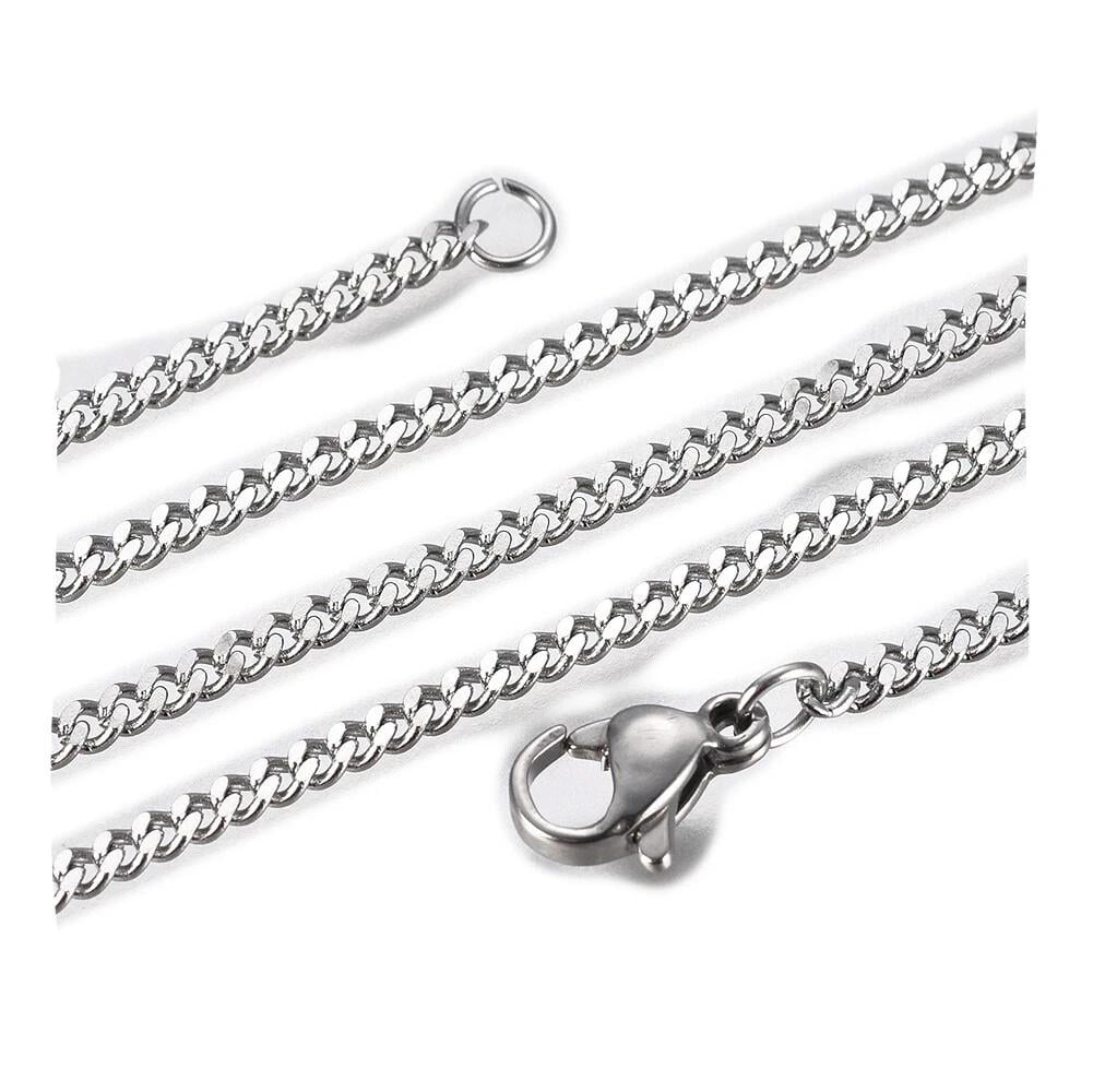 Stainless Steel Chain Necklaces Lobster Silver 23.62 Inches 60Cm Z666 ...