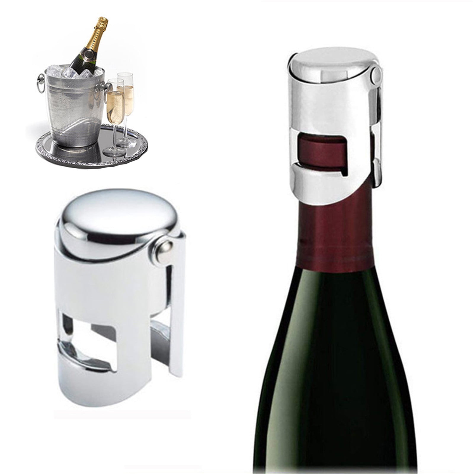 Stainless Steel Champagne Stopper | Sparkling Wine Bottle Plug Sealer ...